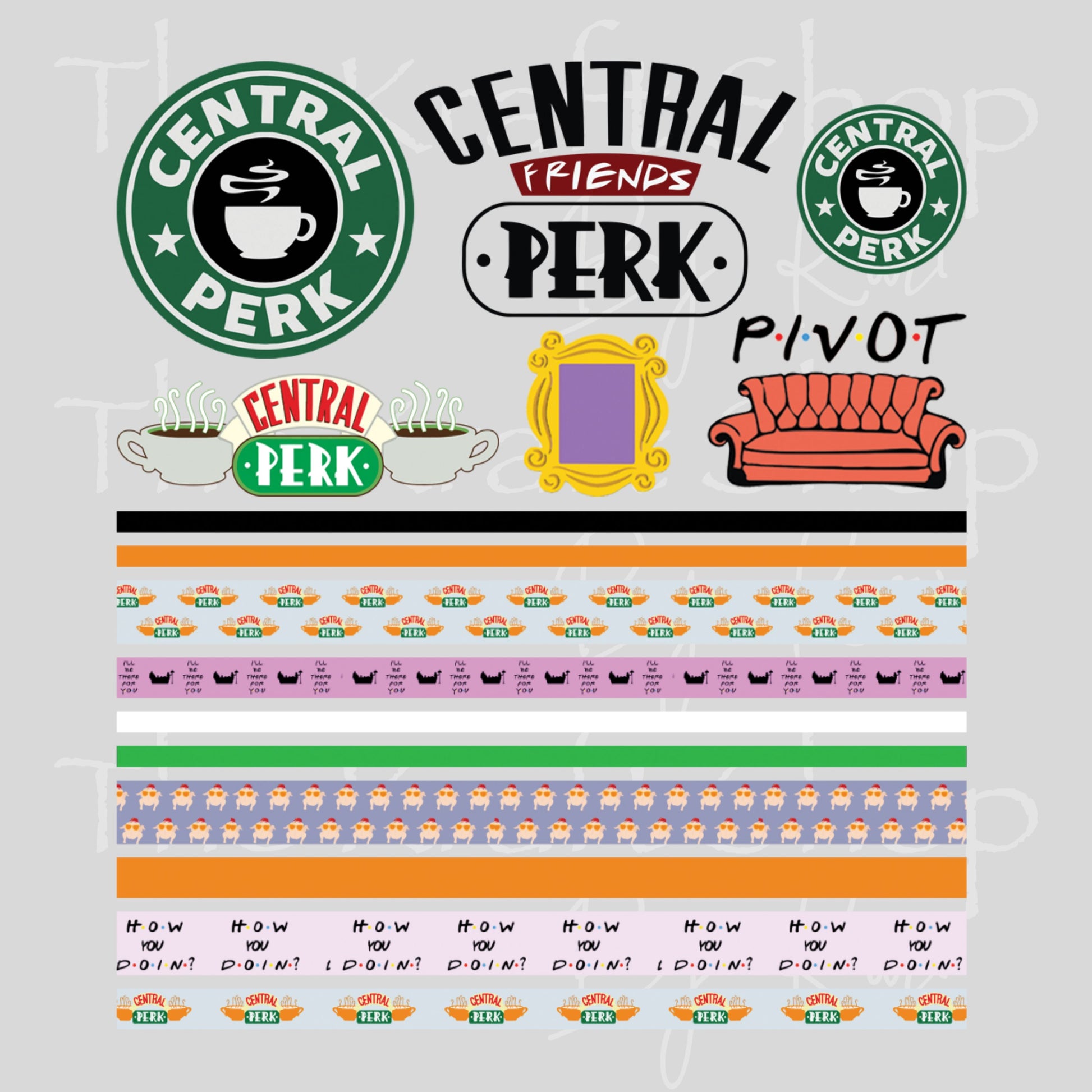 UV DTF Sticker print Friends bands mixed media bundle of band decals E ...