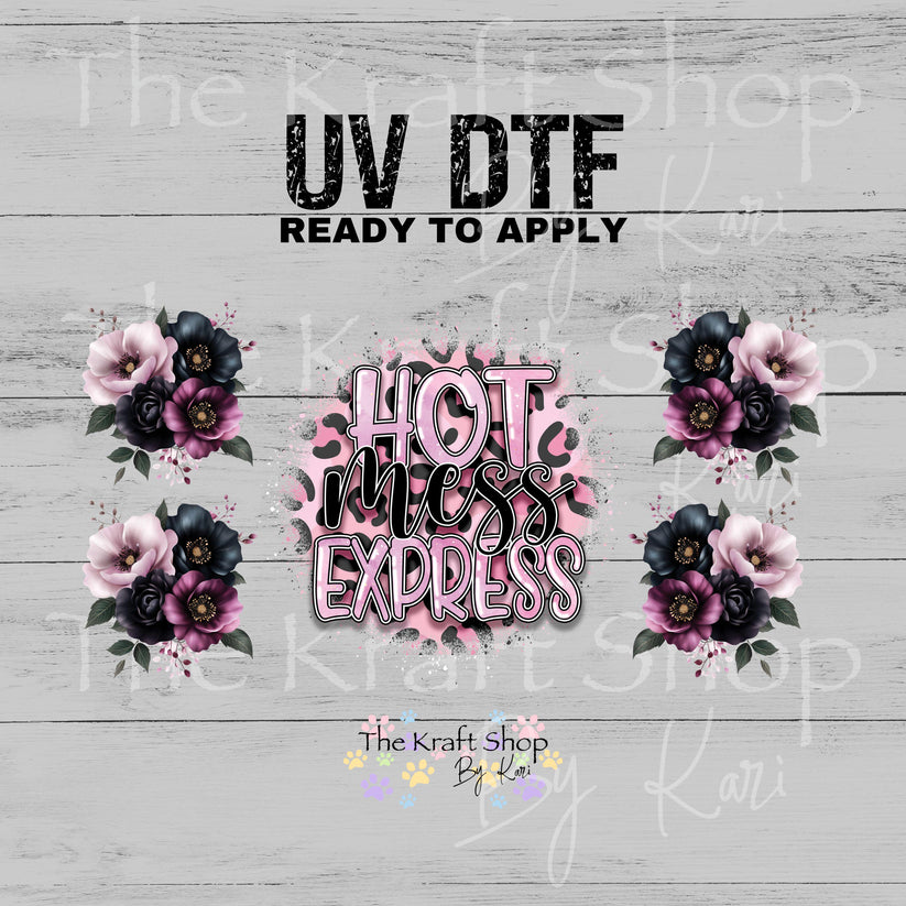 UV DTF Sticker print Hot Mess Express purple pink cheetah leopard mixe ...